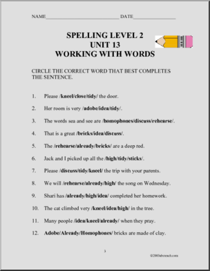 Spelling Level 2, unit 13 (elementary) – Abcteach
