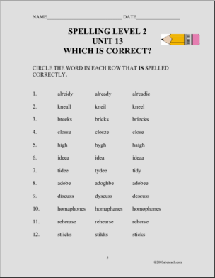 Spelling Level 2, unit 13 (elementary) – Abcteach