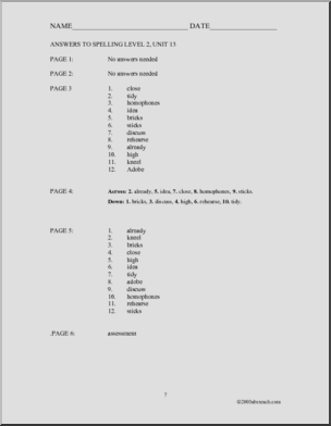 Spelling Level 2, unit 13 (elementary) – Abcteach