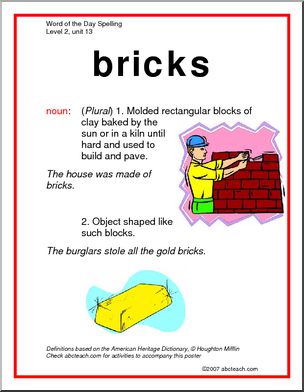 Spelling Level 2, unit 13 - word posters (elementary) I abcteach.com