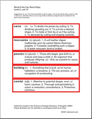 Spelling Level 2, unit 14 - word strips (elementary) I abcteach.com