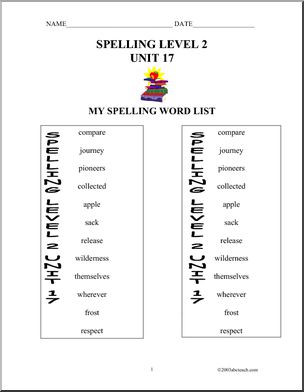 Spelling Level 2, unit 17 (elementary) – Abcteach