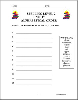 Spelling Level 2, unit 17 (elementary) – Abcteach
