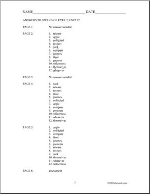 Spelling Level 2, unit 17 (elementary) – Abcteach