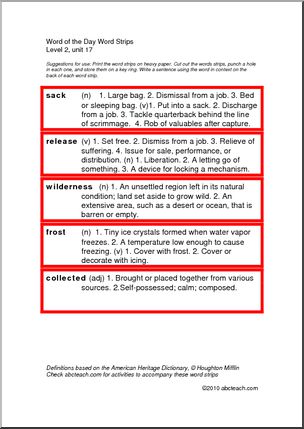Spelling Level 2, unit 17 – word strips (elementary) – Abcteach