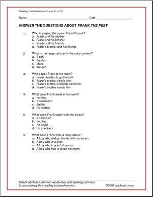 Spelling Level 2, unit 5 – reading work (elementary) – Abcteach