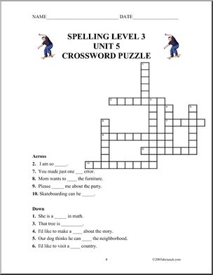 Spelling Level 3, unit 5 I abcteach.com