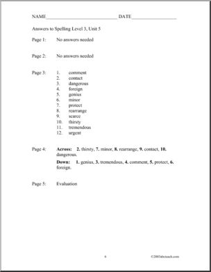 Spelling Level 3, unit 5 I abcteach.com