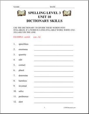 Spelling Level 3, unit 10 – Abcteach