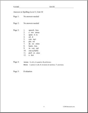 Spelling Level 3, unit 10 – Abcteach