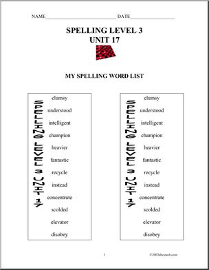 Spelling Level 3, unit 17 I abcteach.com