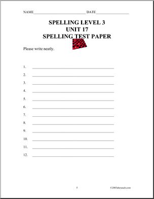 Spelling Level 3, unit 17 I abcteach.com