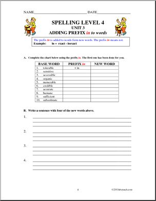 Spelling Level 4, unit 3 I abcteach.com