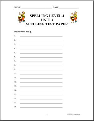 Spelling Level 4, unit 3 I abcteach.com