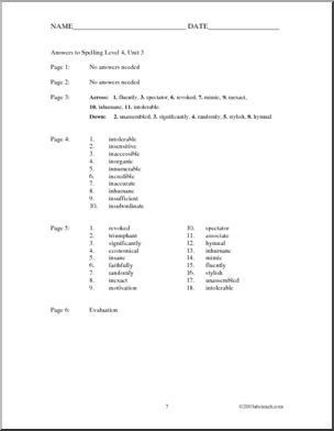 Spelling Level 4, unit 3 I abcteach.com