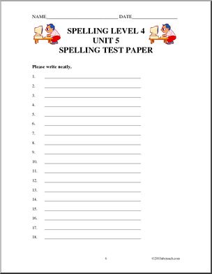 Spelling Level 4, unit 5 I abcteach.com