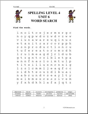 Spelling Level 4, unit 6 I abcteach.com