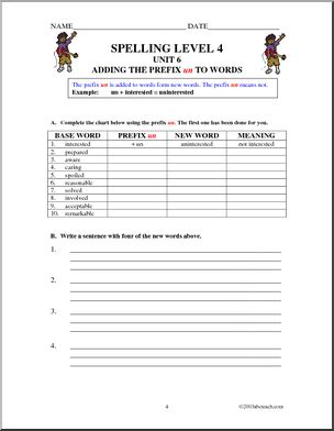 Spelling Level 4, unit 6 I abcteach.com