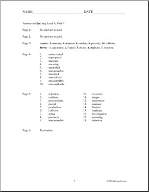 Spelling Level 4, unit 6 I abcteach.com