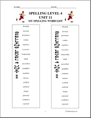 Spelling Level 4, unit 11 (high school-adult) – Abcteach