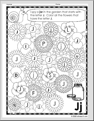 "I Spy" Spring Activity - Spring themed Worksheets - Alphabet Game