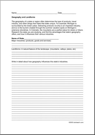 Report Form: States (elementary and upper elementary) | Abcteach
