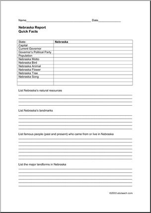 Report Form: Nebraska | Abcteach