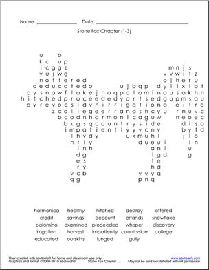 Book: Stone Fox Vocabulary (hard) (upper elem/middle) – Abcteach