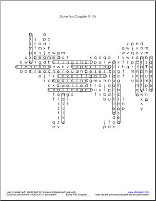 Book: Stone Fox Vocabulary (hard) (upper elem/middle) | Abcteach