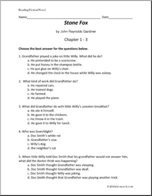 Book: Fiction; Stone Fox (elem/upper elem) | Abcteach