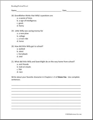 Book: Fiction; Stone Fox (elem/upper elem) | Abcteach