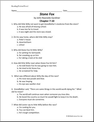 Book: Fiction; Stone Fox (elem/upper elem) | Abcteach