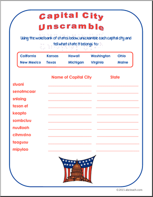 Summer Fun Packet - United States Activities - Word Search