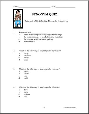 Synonyms Mini Unit I abcteach.com