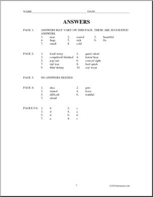 Synonyms Mini Unit I abcteach.com