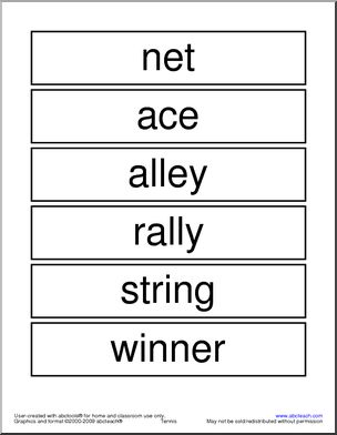 Word Wall: Tennis Terminology – Abcteach