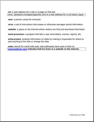 Vocabulary: Computers – Abcteach
