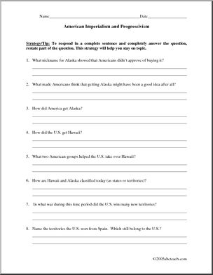 Comprehension: U.S. Imperialism (review) | Abcteach