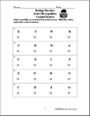 Testing Practice: Capital Letters (primary) | Abcteach