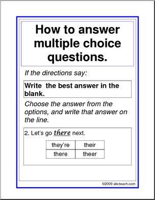 Multiple Choice Test Directions