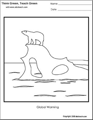 Coloring Page: Think Green - Water Pollution | Abcteach