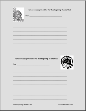 Assignment Forms: Thanksgiving (all ages) – Abcteach
