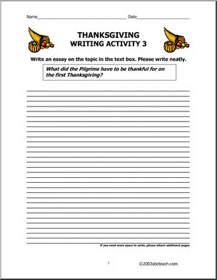 Thanksgiving (upper elementary) Writing Prompts I abcteach.com