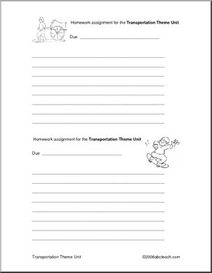 Assignment Forms: Transportation (all ages) – Abcteach