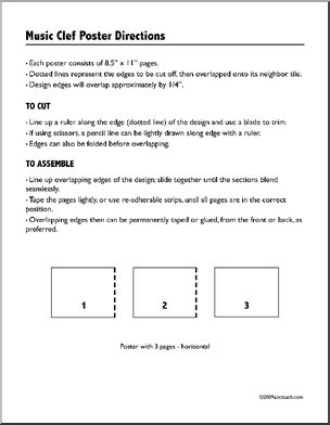 Large Poster: How to Draw a Treble Clef | Abcteach