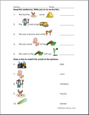 A Trip to the Farm (full color) Rebus I abcteach.com