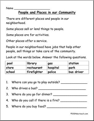 Communities…Places and People (primary) – alt. version – Abcteach