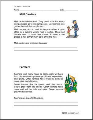 Unit: Labor Day (upper elementary) | Abcteach