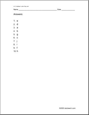 Unit: Labor Day (upper elementary) | Abcteach