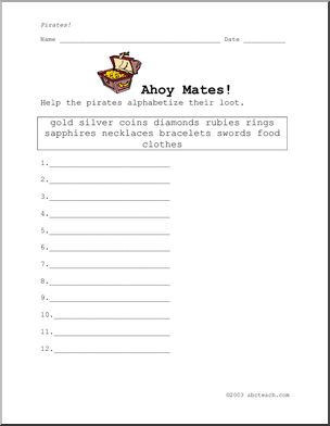 Pirates! (elementary/upper elementary) Unit I abcteach.com